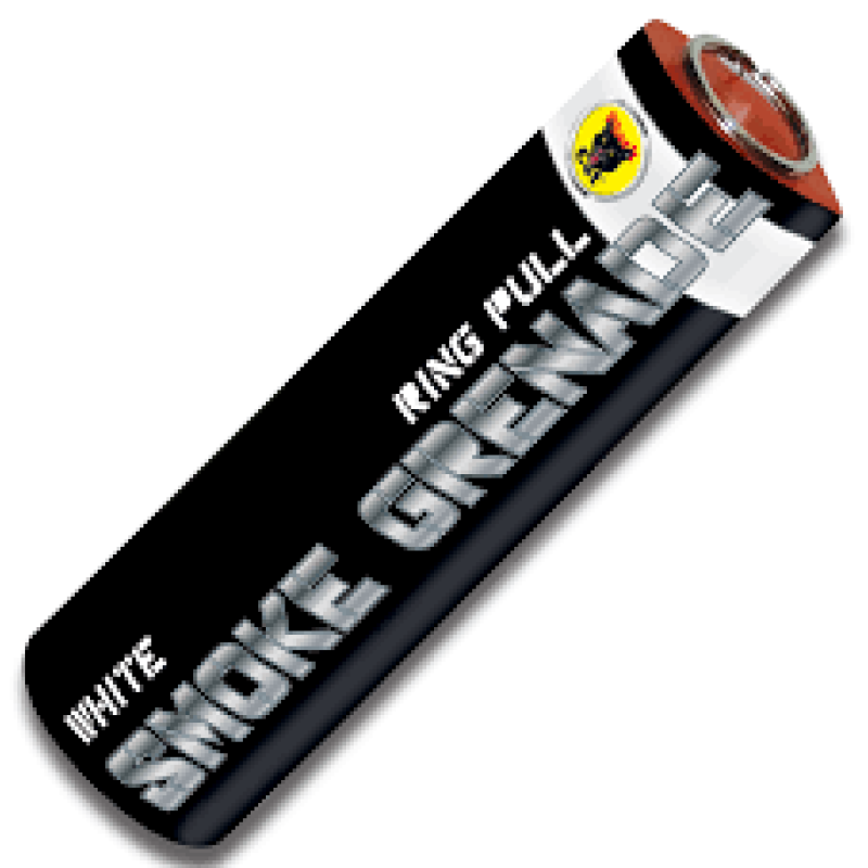 Black Cat 90 Second Ring Pull Smoke Grenade - White | EZDistribution